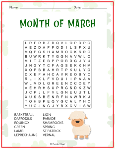 St. Patrick's Day Word Search Puzzle - Month Of March - Puzzle Cheer