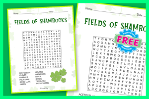 St. Patrick's Day Word Search Puzzle - Fields Of Shamrocks - Puzzle Cheer